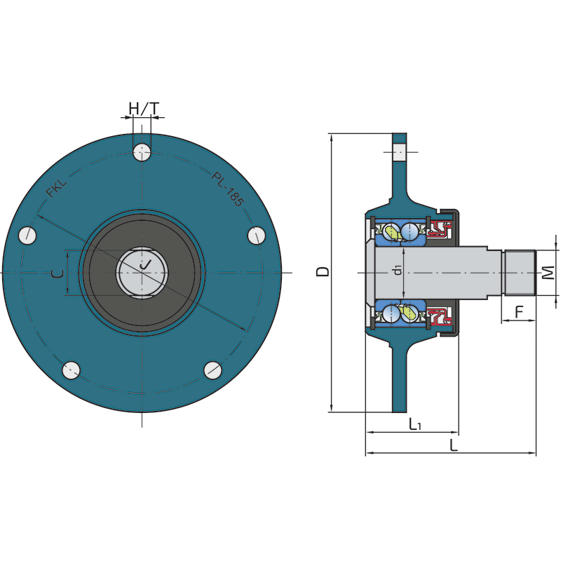 PL-185-M30-R jobb csapágyház komplett M30*1,5 FKL (Lemken Rubin 5554502 ...